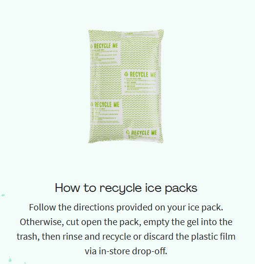 Please don’t put the Hello Fresh gel packs in the Recycling bins ...