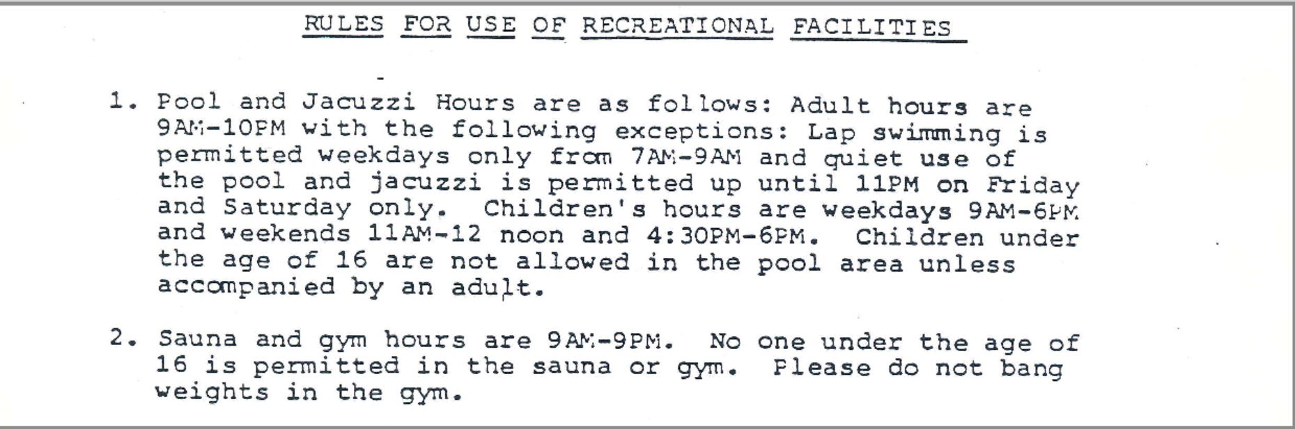 28-day comment period begins for a pool rule change – RockRidge Manor